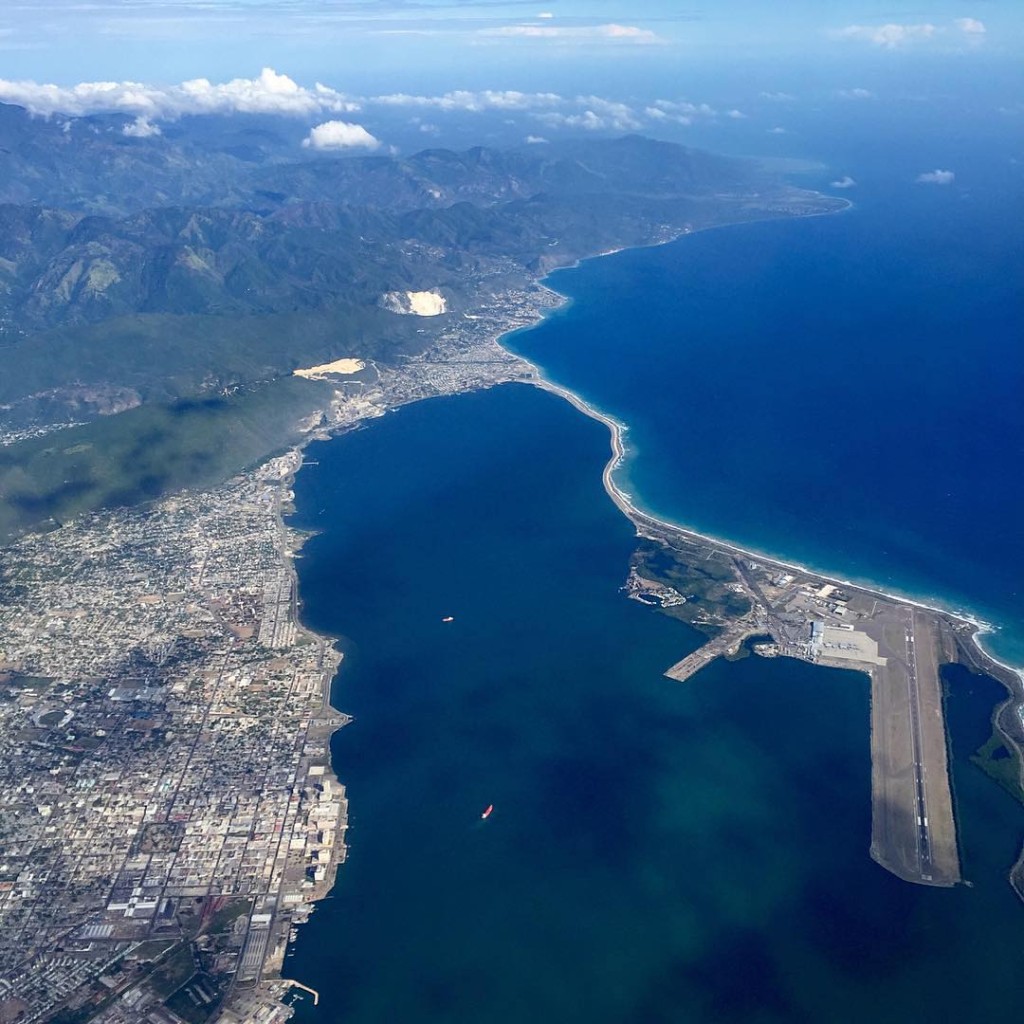 Satellite view of Negril, Blue Mountains, Norman Manley International ...