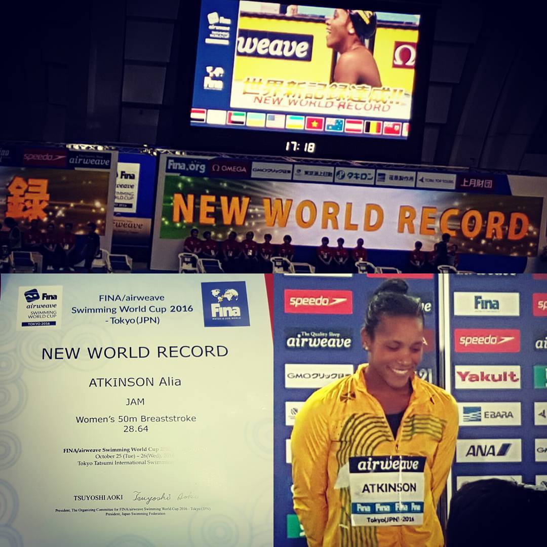 Jamaican Swimmer Alia Atkinson Breaks World Record at FINA World Cup ...